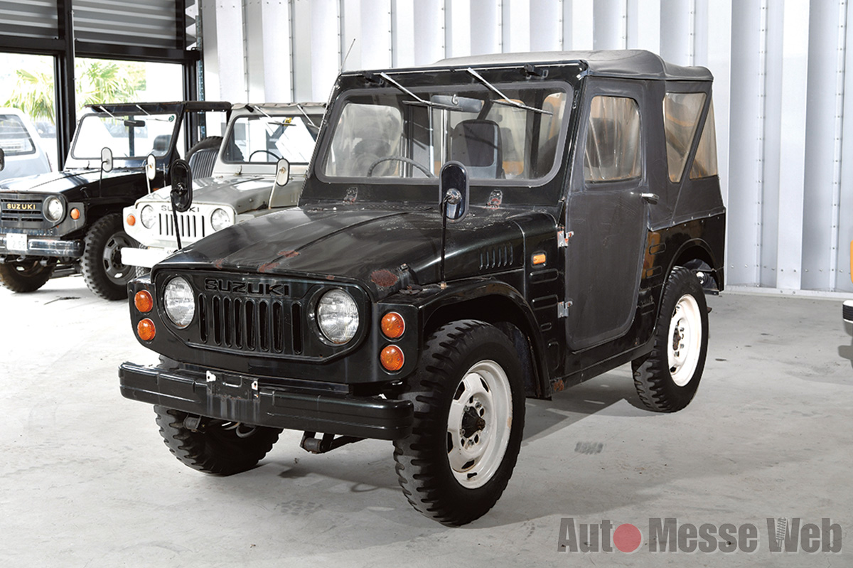 当時、新規格の550ccエンジンを搭載して「ジムニー55」の名称で生まれ変わった第3期・SJ10。